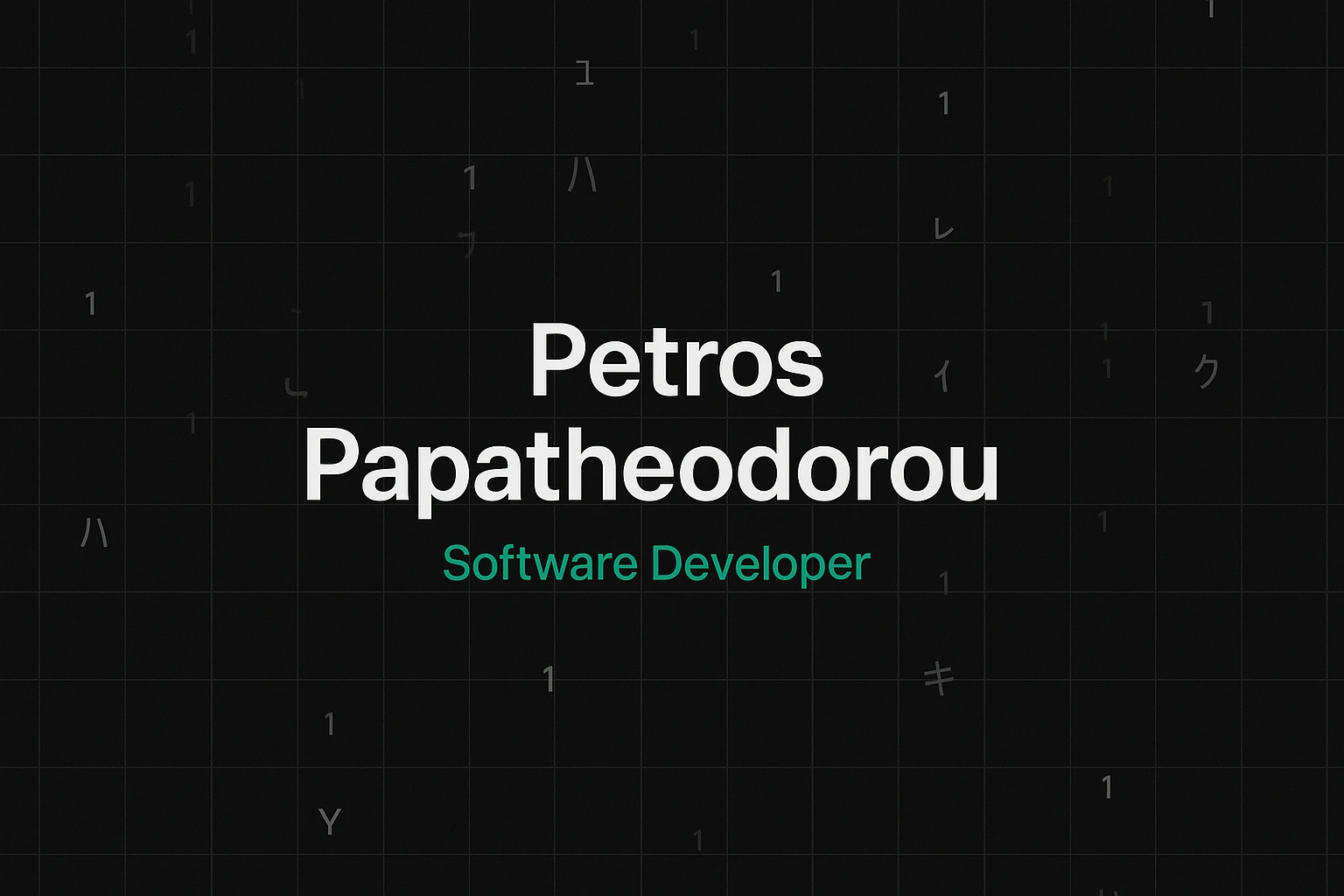 Petros Papatheodorou — Software Developer